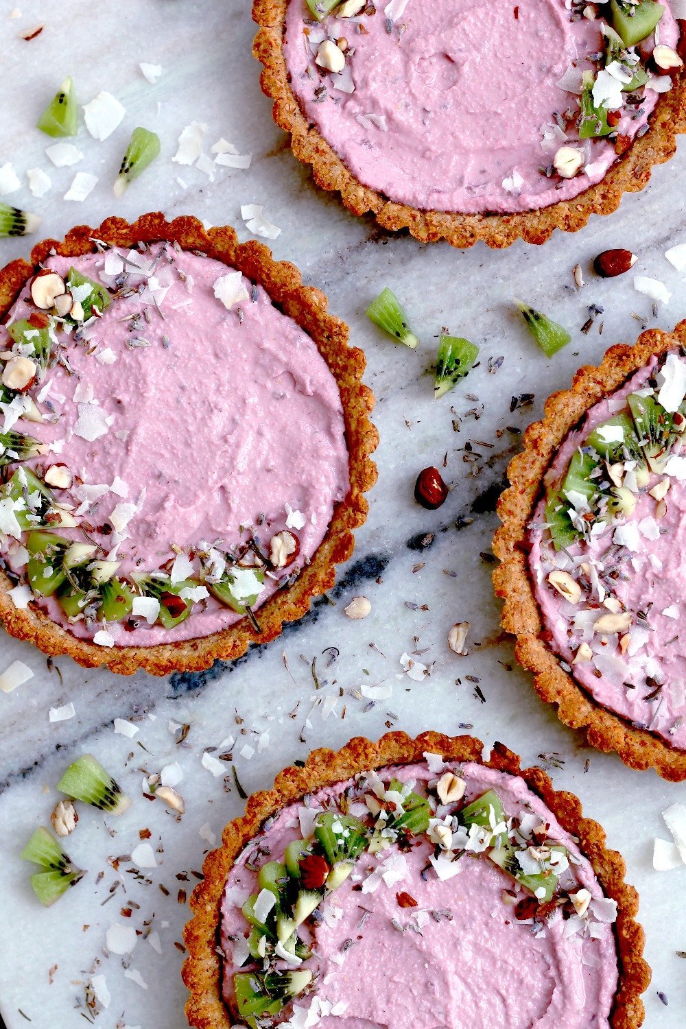 Pink Raspberry Cream Tarts | Vegan + Gluten Free | Two Spoons