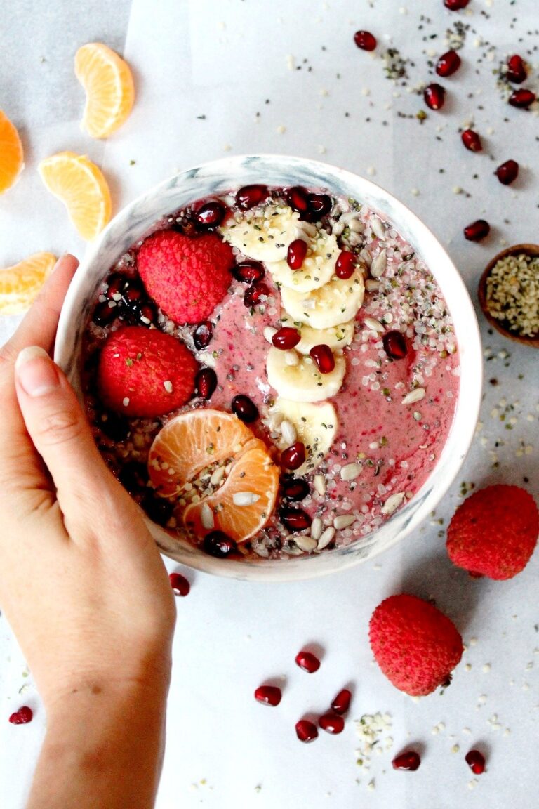 Delicious & Easy Pink Berry Bowl | A Perfect Vegan Snack | Two Spoons
