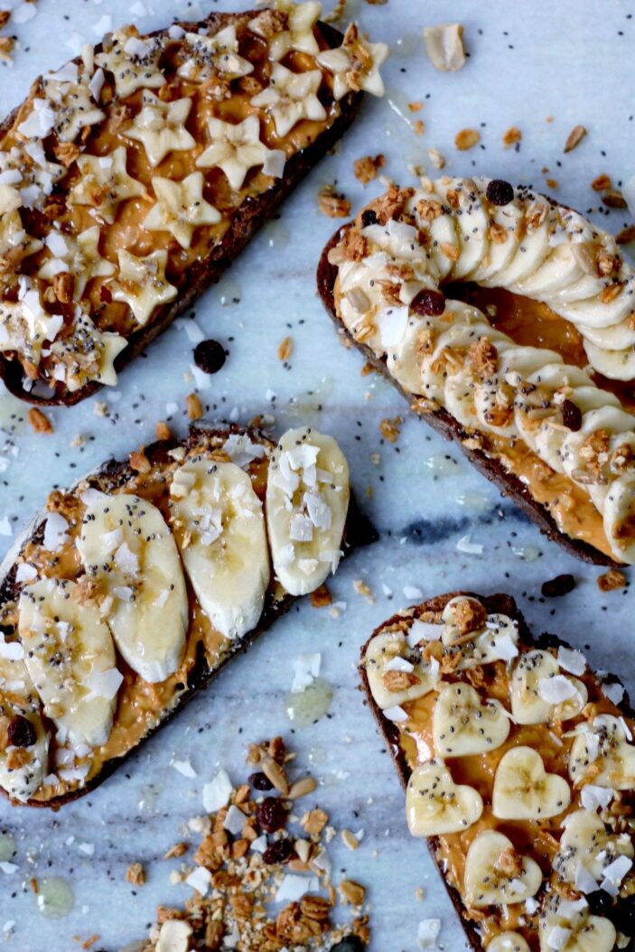 Gourmet Peanut Butter and Banana Toast | Two Spoons
