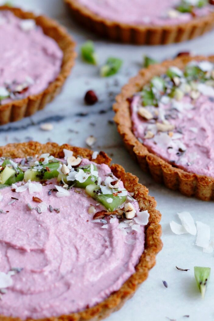 Pink Raspberry Cream Tarts | Vegan + Gluten Free | Two Spoons