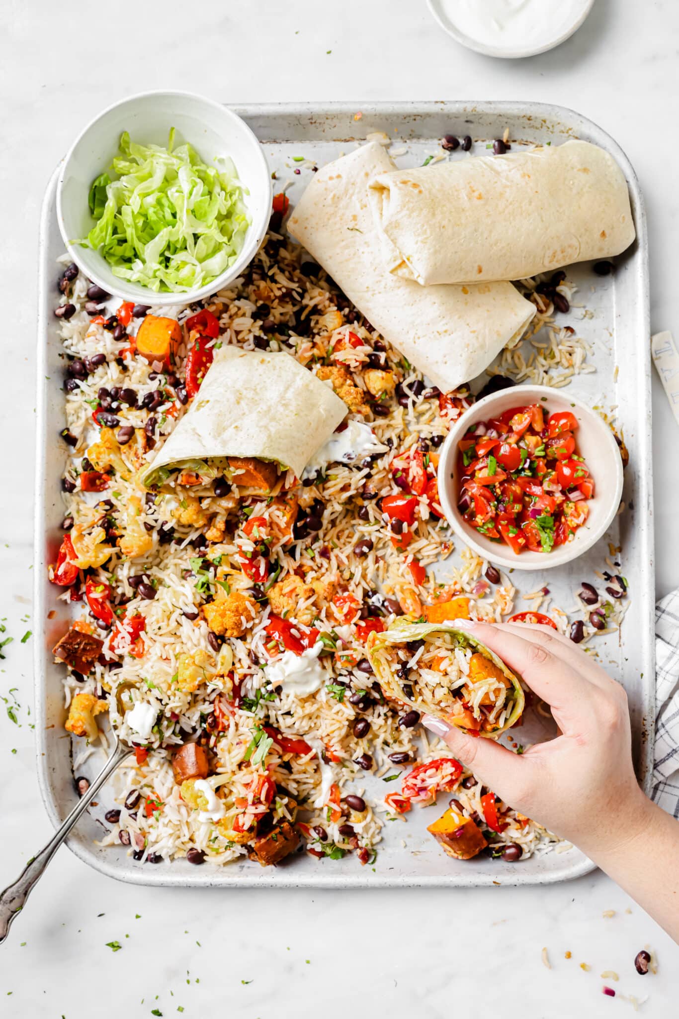 Easy Vegan Burritos with Black Beans (sheet-pan recipe!) - Two Spoons